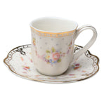 Set of 4 Rose Swag Demi Teacups (Tea Cups) and Saucers Espresso Cups i ...