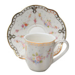 Set of 4 Rose Swag Demi Teacups (Tea Cups) and Saucers Espresso Cups i ...